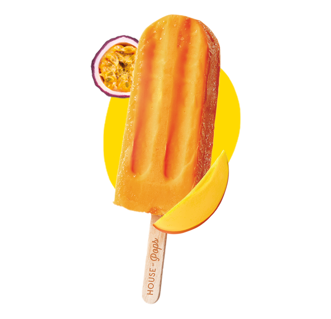 Real Fruit Mango & Passion Fruit Ice Cream Pops | House of Pops