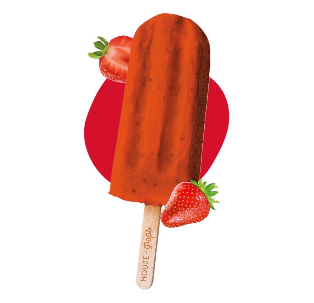 Real Fruit Strawberry Ice Cream Pops | House of Pops