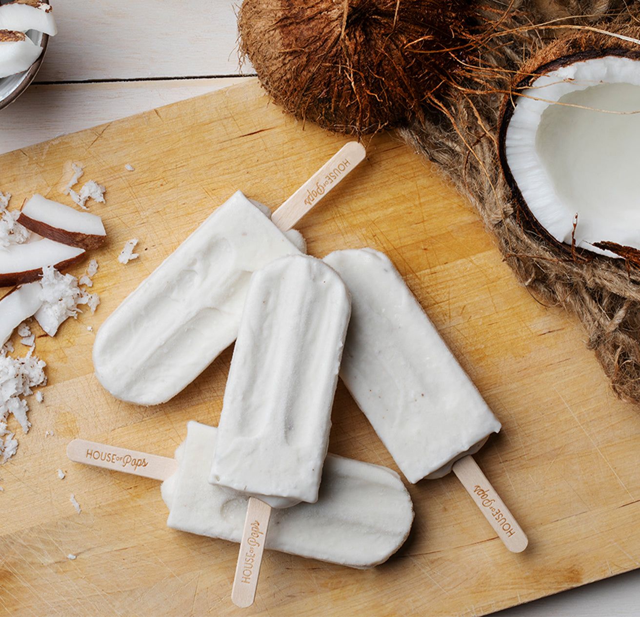 Real Fruit Crazy Coconut Vegan Ice Cream Pop | House of Pops