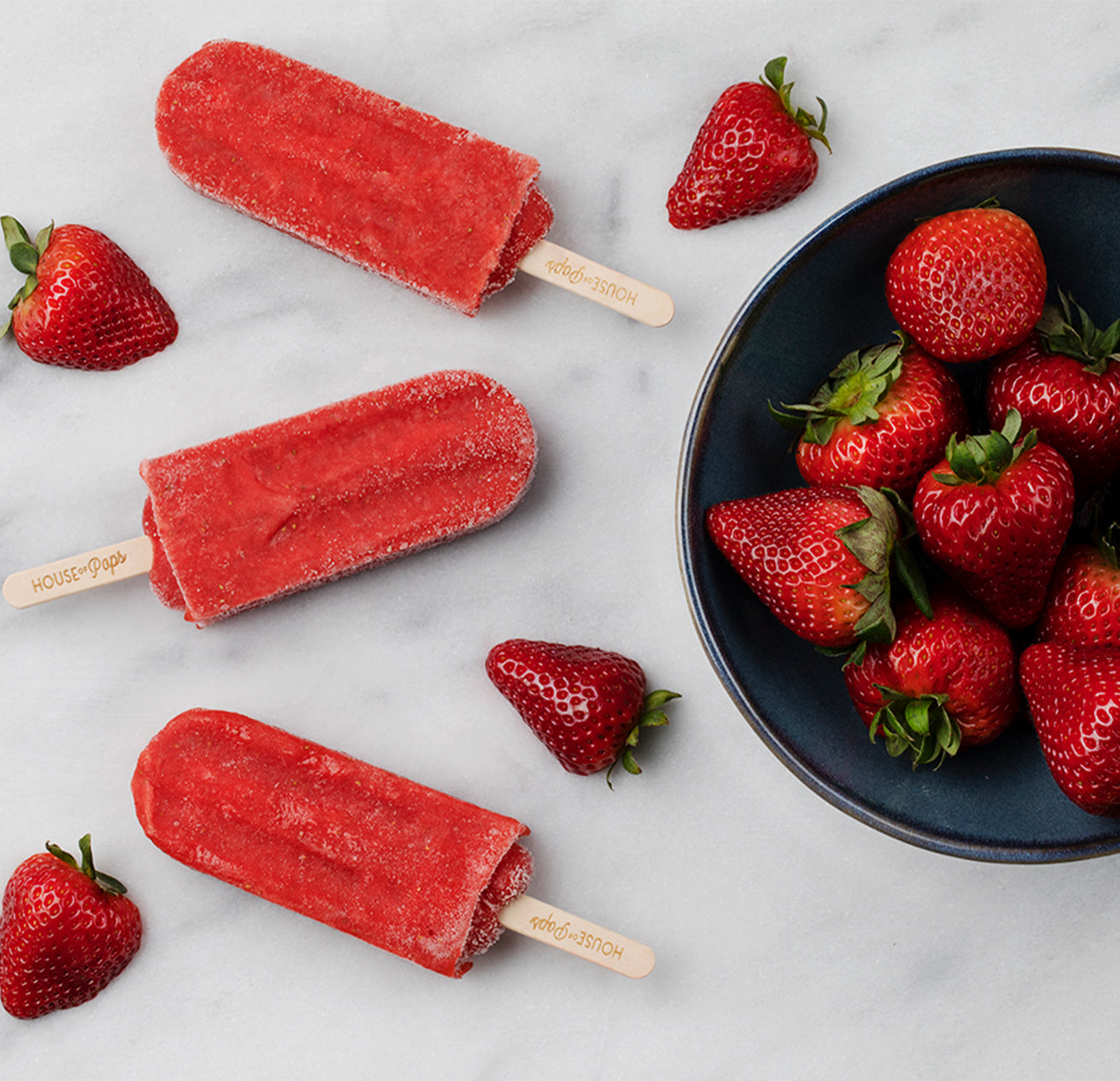 Real Fruit Strawberry Ice Cream Pops | House of Pops